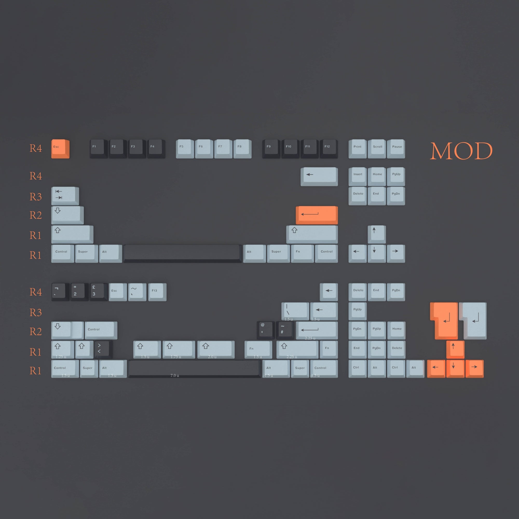 EPBT Flaming ice Keycaps Set