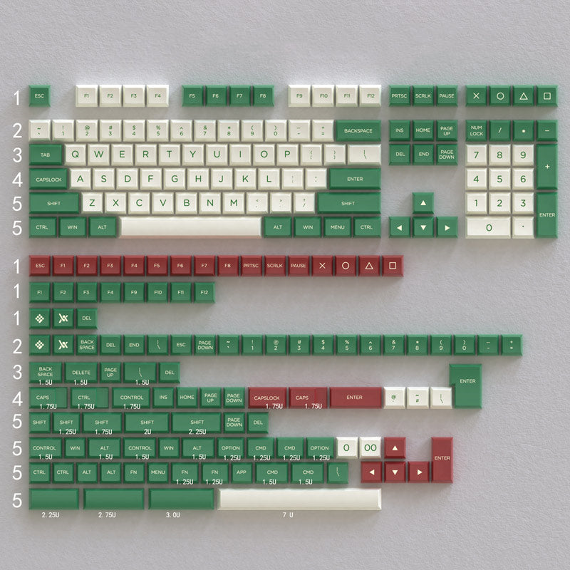 WINMIX GREEN CAMP OSA Profile Keycaps Set
